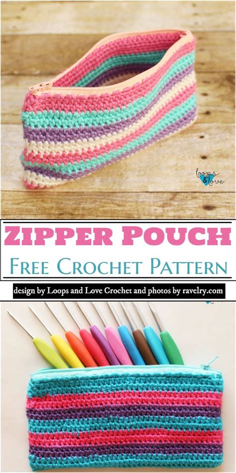 13 Free Crochet Zipper Pouch Patterns