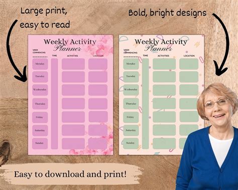 Activity Planner, Printable Planner, Elderly Care Planner, Activity ...