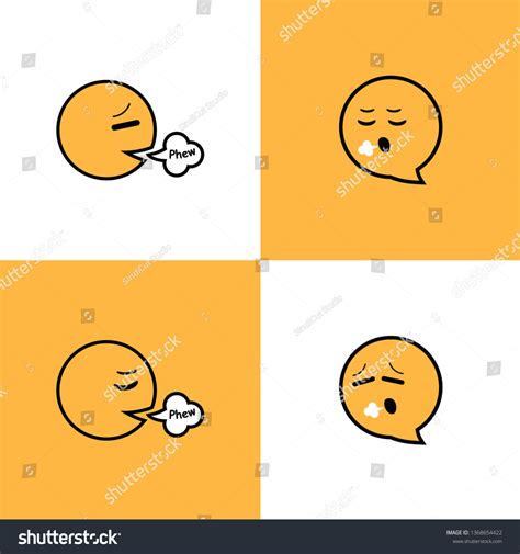Emoji Icon Say Phew Flat Emoticon Stock-vektor (royaltyfri) 1368654422 ...