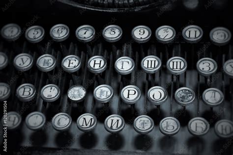 Keyboard of retro typewriter Stock Photo | Adobe Stock