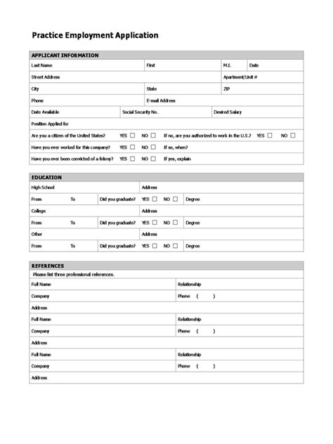 Image result for Practice Job Application Form