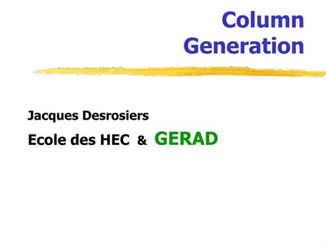Image result for Column Generation Example