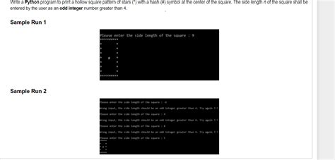 Image result for Python Program to Print Hollow Square Pattern