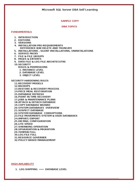 Image result for SQL DBA Tutorial PDF