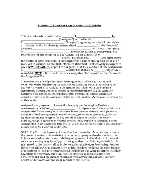 Image result for Assignment of Contract Form