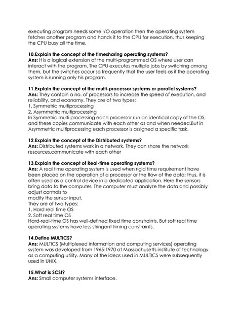 Image result for Operating Systems Answers Free