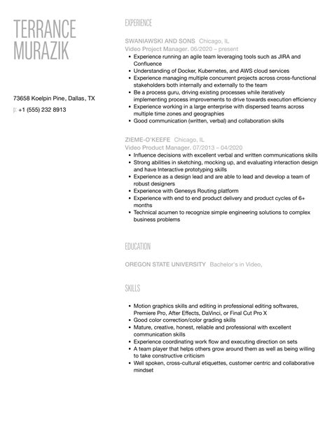 Image result for Video Resume Sample