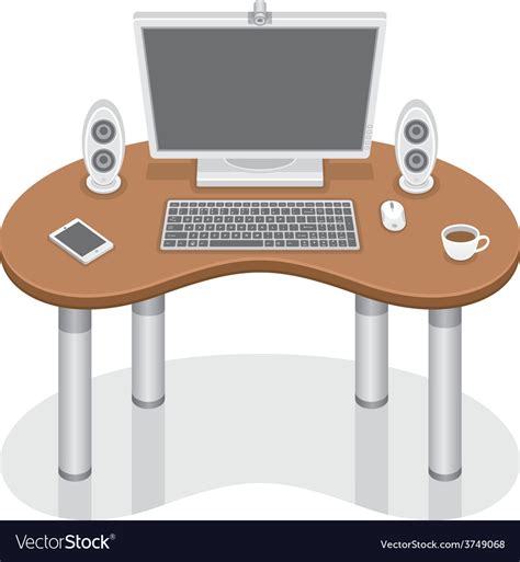 Image result for Computer Desk Vector