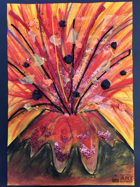 Image result for Volcano Art Lesson