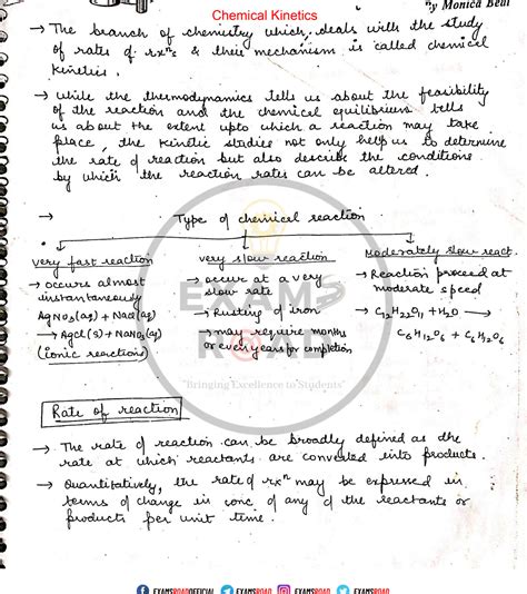 Image result for Chemical Kinetics Handwritten Notes