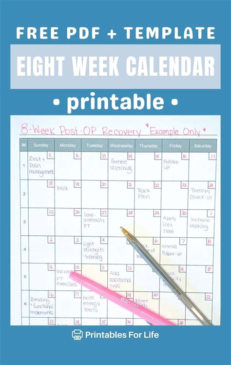 Image result for Week 8 Printable Schedule