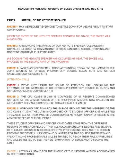 Image result for U.S. Army Aam Reception Script