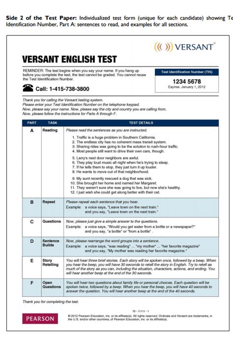 Image result for Versant Speaking Test Sample