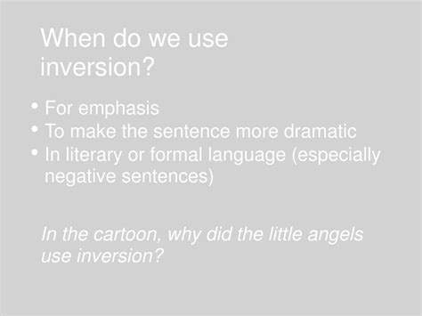 Image result for Inversion Comedy Example