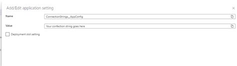 Image result for appSettings Azure Connection Strings