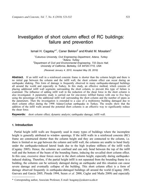 Image result for Short Column Effect