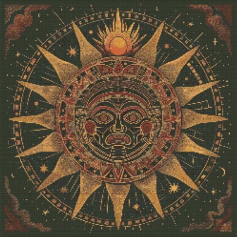 Image result for Aztec Sun Eye Pattern