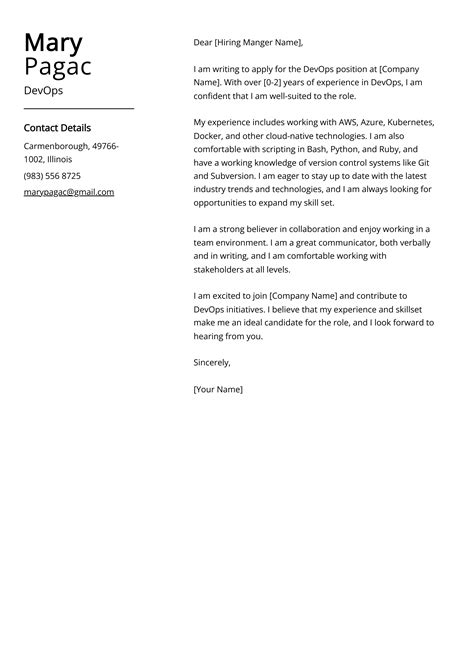 Image result for DevOps Engineer Cover Letter Examples