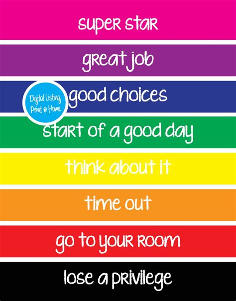Image result for Behavior Color Chart for Kids