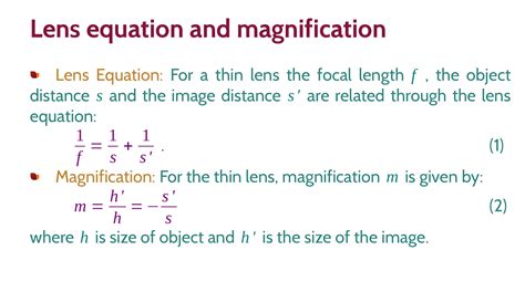 Image result for Lens Magnification Formula