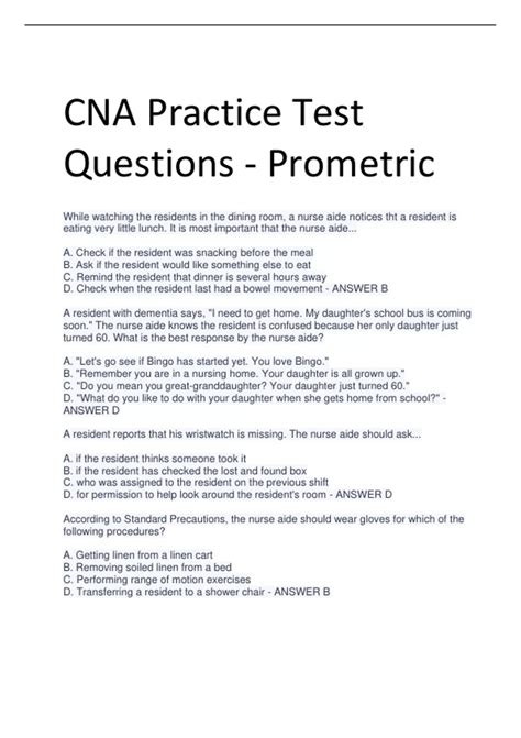 Image result for Printable CNA Practice Test Questions