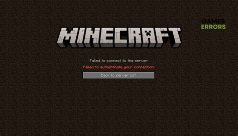 Image result for Minecraft Server Error Failed to Authenticate