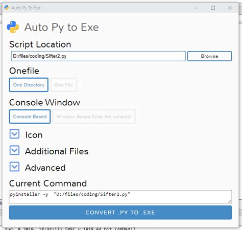 Image result for Error in Auto Py to exe Pip Install