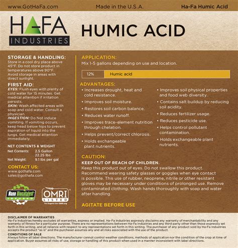 Image result for Humic Acid Label