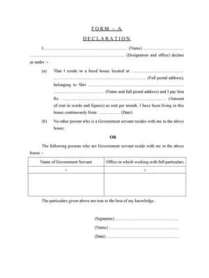 Image result for HRA Self Declaration Form