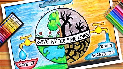 Image result for How to Draw Save Water Drawing