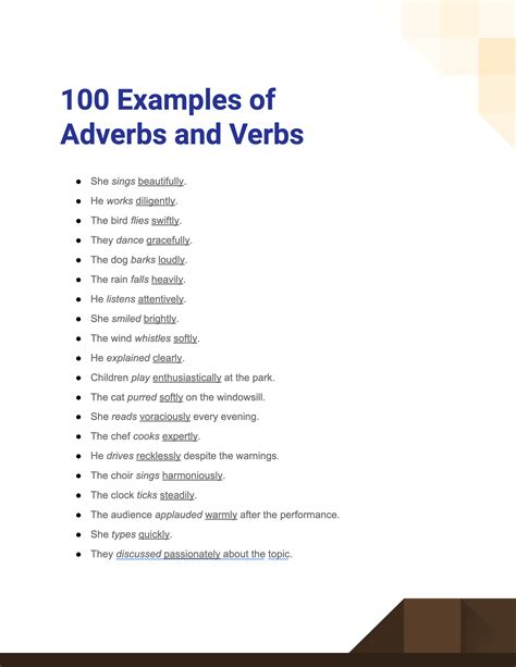 Image result for Verb Adverb Examples