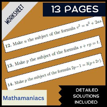 Image result for Rearranging Formula Worksheet with Example