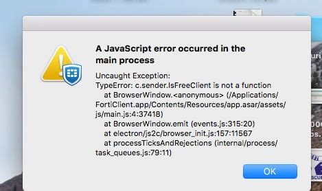 Image result for Fortivpn JavaScript Error