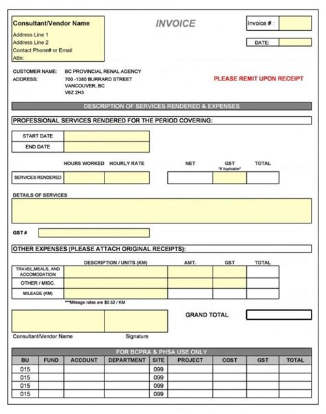 Image result for Free Contractor Invoice Form Templates