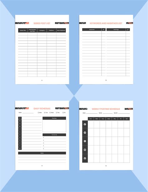 Image result for Example of a Schedule Post Planner