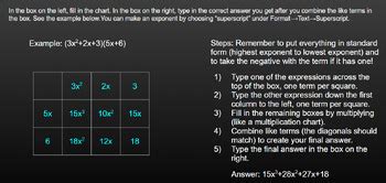 Image result for Multiplying Polynomials Box Method