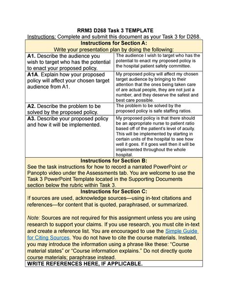 Image result for D268 Task 3 Examples