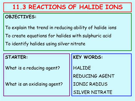 Image result for Halide Ions Form Colorless Compound