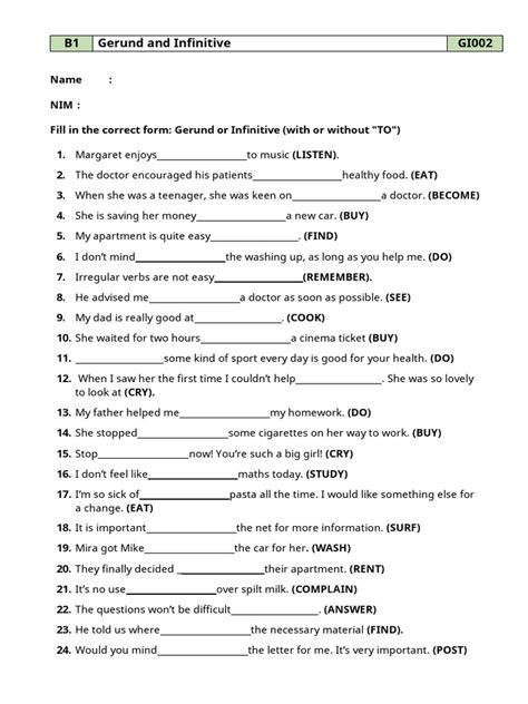 Image result for To-Infinitive Exercise