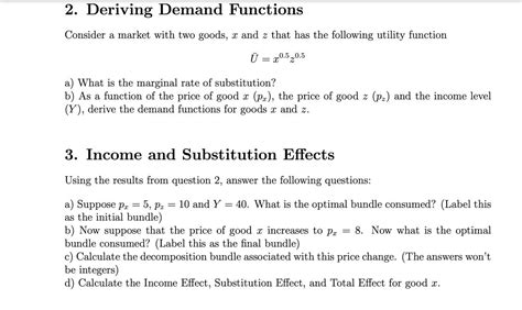 Image result for Deriving Demand From Utility Function