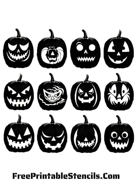 Free Printable Pumpkin Stencils and Silhouettes - Free Printable Stencils