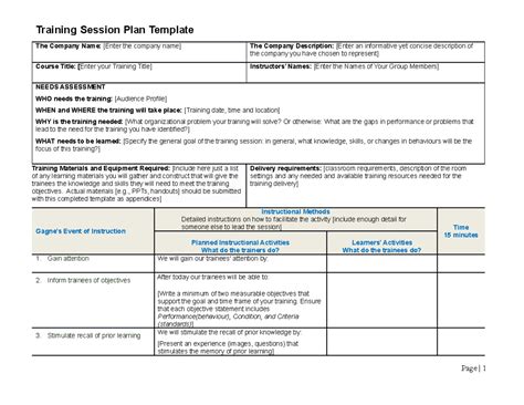 Image result for Training Session Example