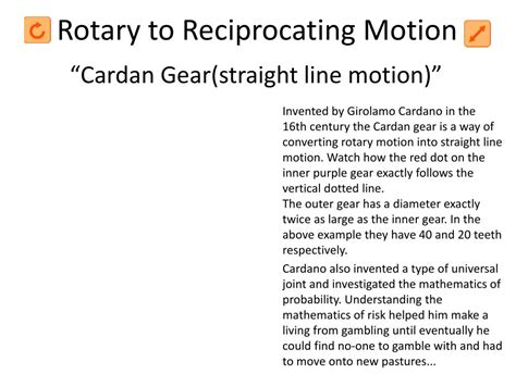 Image result for Convert Reciprocating Motion to Rotary Motion