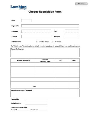 Image result for Cheque Requisition Form