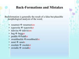 Image result for Back-Formation