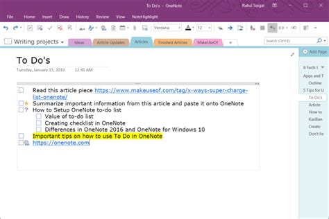 Image result for To Do List in OneNote Levels