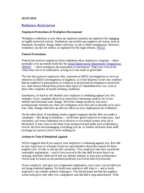 Image result for EEOC Retaliation Examples