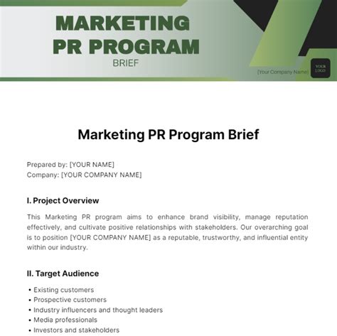 Image result for Program Brief Template