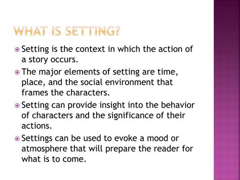 Image result for Setting Meaning