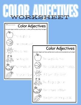 Image result for Color Adjectives Worksheet